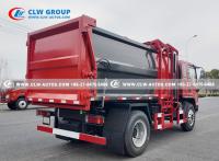 China FAW Jiefang Tiger VH 4x2 Side-Loading Garbage Truck with Offset Hopper and Bucket Lift for Narrow Street Access and Hydraulic Compaction for sale