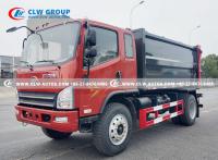 China FAW Jiefang Tiger VH 4x2 Side-Loading Garbage Truck with Offset Hopper and Bucket Lift for Narrow Street Access and Hydraulic Compaction for sale