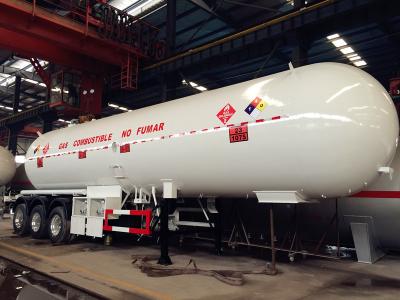 China LPG Semi Trailer Tanker 54000 Liters 14000Gal Hemispherical Dish End Tank 1.61MPa for sale