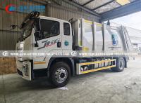 China FAW JK6 15m³ Sealed Compaction Bin 260HP Engine Dual Control System Garbage Compactor Truck for sale