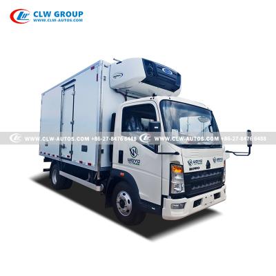 China HOWO RHD 3 Ton Refrigerated Truck with Carrier Supra 550 Independent Cooling Unit for Cold Chain Delivery for sale
