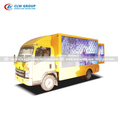 China Sinotruk HOWO 4x2 LED Billboard Truck with Triple-Side P4/P5 LED Screens, Hydraulic Liftable Screens, and Foldable Stage for sale