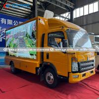 China Sinotruk HOWO 4x2 LED Billboard Truck with Triple-Side P4/P5 LED Screens, Hydraulic Liftable Screens, and Foldable Stage for sale