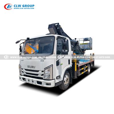 China ISUZU 4x2 30-Meter Aerial Work Platform with 200kg Stainless Steel Bucket and Telescopic Manlift for sale
