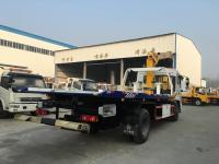 China Dongfeng 6 Ton Flatbed Wrecker Tow Truck with 6.3 Ton Telescopic Crane - 6000kg Towing Capacity for sale