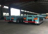 China 3 Axle Flatbed Container Semi Trailer 40ft Length 45000kg Payload with Double Tires for Heavy Cargo Transport for sale