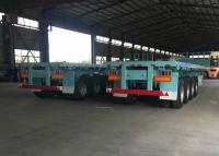 China 3 Axle Flatbed Container Semi Trailer 40ft Length 45000kg Payload with Double Tires for Heavy Cargo Transport for sale