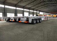China 3 Axle Flatbed Container Semi Trailer 40ft Length 45000kg Payload with Double Tires for Heavy Cargo Transport for sale