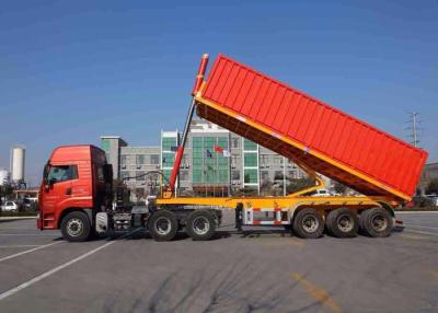 China 3-Axle Rear Unloading Dump Semi Trailer 40m³ Capacity 50-60 Ton Payload with FUWA Axles for sale