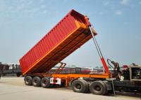 China 3-Axle Rear Unloading Dump Semi Trailer 40m³ Capacity 50-60 Ton Payload with FUWA Axles for sale