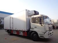 China Dongfeng 10 Ton Refrigerated Truck with -15°C Cooling & Rear Hydraulic Plate - 7000kg Payload, 180HP Engine for sale