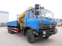 China Dongfeng 10 Wheel Truck Mounted Telescopic Crane 10 ton with Folded Knuckle Boom for sale
