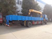 China 10 Ton Dropside Truck Mounted Telescopic Crane Hydraulic Straight Arm 10m Lifting Height for sale