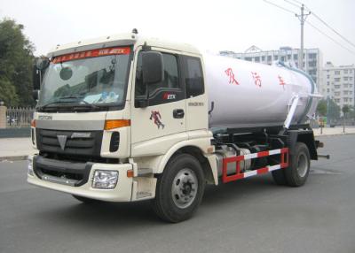 China Foton 4x2 12CBM Vacuum Sewage Suction Truck 10 Ton 15800kg GVW Sewer Cleaning for sale
