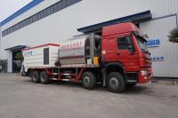 China Intelligent Asphalt Road Tank Truck HOWO 8x4 Synchronous Chip Sealer 9cbm Asphalt 14cbm Gravel for sale