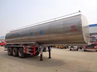 China 40t Fresh Milk Delivery Tanker Trailer 3 Axle Stainless Steel 30CBM Insulated Tank Truck for sale