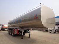China 40t Fresh Milk Delivery Tanker Trailer 3 Axle Stainless Steel 30CBM Insulated Tank Truck for sale