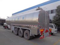 China 40t Fresh Milk Delivery Tanker Trailer 3 Axle Stainless Steel 30CBM Insulated Tank Truck for sale