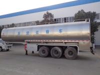 China 40t Fresh Milk Delivery Tanker Trailer 3 Axle Stainless Steel 30CBM Insulated Tank Truck for sale