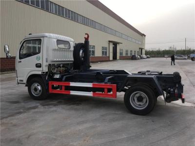 China Dongfeng 4-5 Ton Hooklift Arm Garbage Truck Waste Container Pulling 120HP 6cbm for sale