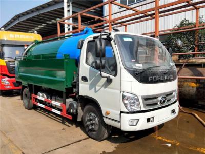 China Foton Forland 5000L Sewage Suction Truck 2000L High Pressure Water Tank Euro 3 Diesel for sale