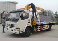 China 5 Meter Flatbed Wrecker Tow Truck with 3.2 Ton XCMG Crane - 3 Ton Capacity Vehicle Recovery Equipment for sale