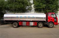 China FAW 6x2 225HP 20CBM Stainless Steel Milk Transport Truck Insulation Tank for sale