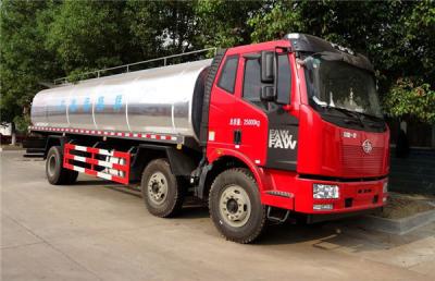 China FAW 6x2 225HP 20CBM Stainless Steel Milk Transport Truck Insulation Tank for sale