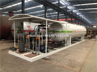 China 10 Ton LPG Mobile Filling Station with 20,000L Tank Capacity and 15 m³/h Pump for Propane Cylinder Bottling for sale