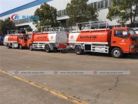 China Dongfeng 4x2 5 Ton Fuel Delivery Tanker Truck 6 CBM Carbon Steel Oil Tank for sale