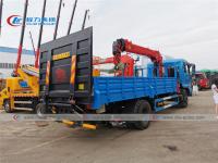 China Dongfeng 6 Ton Boom Crane Truck with 1 Ton Hydraulic Lifting Platform for sale