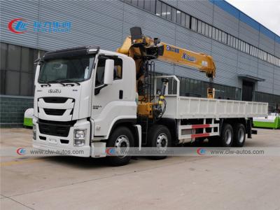 China Isuzu Giga 16t XCMG Straight Boom Crane Truck 8m Cargo Box 315HP Euro 4 for sale