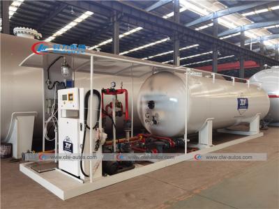 China 10 Ton 20000 Liter LPG Skid Station with Filling Scale and Dispenser for Cylinder Filling for sale