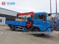 China Dongfeng 4x2 170HP Truck Mounted Crane 5 Ton Telescopic Arm Lorry with Cargo Body for sale
