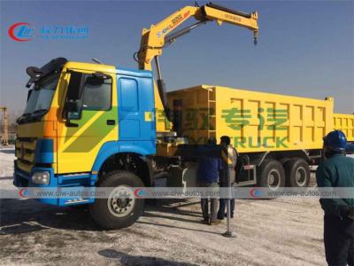 China Howo 30T Tipper Truck Mounted Knuckle Boom Crane 5T XCMG 6x4 for sale