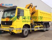 China Howo 30T Tipper Truck Mounted Knuckle Boom Crane 5T XCMG 6x4 for sale