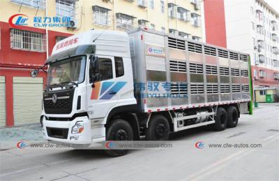 China Aluminum Alloy Dongfeng 8x4 120 Units Livestock Transport Truck 310HP for sale