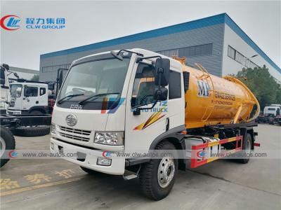 China RHD FAW J5K 10000 Liters Septic Tanker Truck 10m3 Vacuum Sewage Suction Truck for sale
