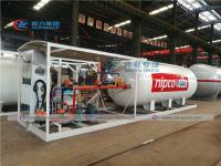 China 10 Ton 20cbm LPG Skid Station with Filling Dispenser for Cylinder and Car Refilling for sale