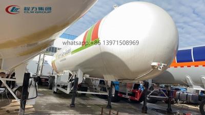 China 61cbm Liquid Propane Tank Truck 30.5mt LPG Semi Trailer 12R22.5 12PR Tire for sale