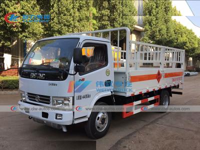 China Dongfeng 5 Ton LPG Gas Cylinder Delivery Truck with 1 Ton Lifting Platform 120hp for sale
