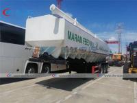 China Tri Axle 25T 30T Hydraulic Livestock Feed Bulk Transport Semi Trailer 57cbm for sale