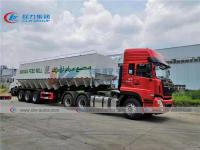 China Tri Axle 25T 30T Hydraulic Livestock Feed Bulk Transport Semi Trailer 57cbm for sale