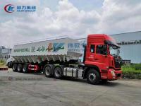 China Dongfeng 50cbm 60cbm Semi Trailer Feed Transport Truck for Poultry Livestock for sale