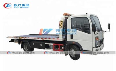 China Sinotruk HOWO 4x2 Platform Towing Truck 4T Flatbed Road Rescue Wrecker 8490mm for sale