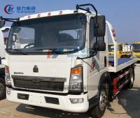 China Sinotruk HOWO 4x2 Platform Towing Truck 4T Flatbed Road Rescue Wrecker 8490mm for sale