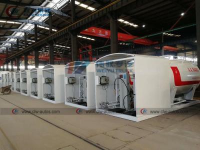 China 10000L SA516 LPG Storage Tank 5mt Dispenser Skid Station for Cylinder Refilling for sale