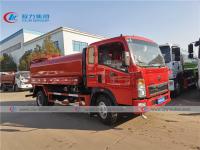 China Howo 5000 Liters Water Bowser Fire Truck with CB10/20 Pump and 116HP Engine for Emergency Response for sale