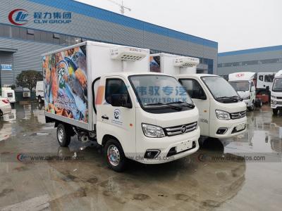 China Foton 1 Ton Petrol Refrigerated Van Truck 5200mm 1000kg Load for Seafood Delivery for sale