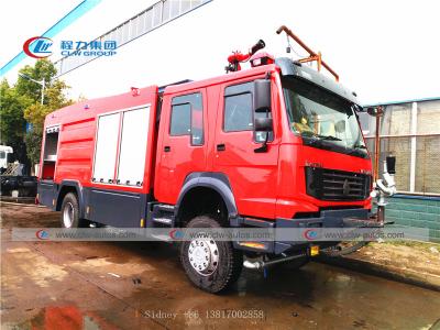 China Sinotruk Howo 4x4 Offroad Fire Rescue Truck with 5000-6000L Water Tank and 2000L Foam Tank for sale